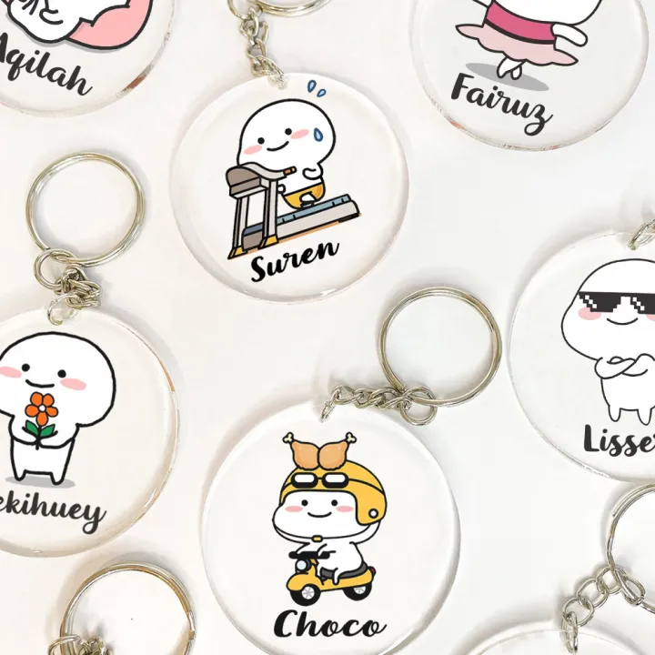 Add A Name for Free 可中文 Cute Quby Printed Personalized Key Chain ...