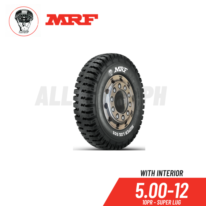 MRF Tire 5.00-12 8ply Lug ( Made In India ) HEAVY DUTY with Free Tube ...