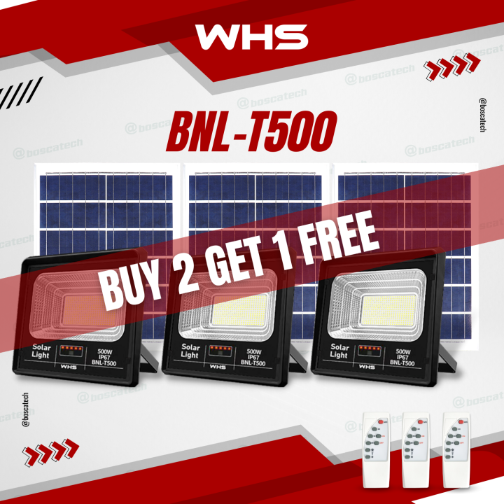 BUY 2 GET 1 FREE WHS Solar LED Flood Light 50W 100W 200W 300W 500W IP67 ...