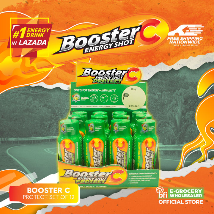 BFI Booster C Energy Shot Protect Immunity Booster with Vitamins Zinc ...