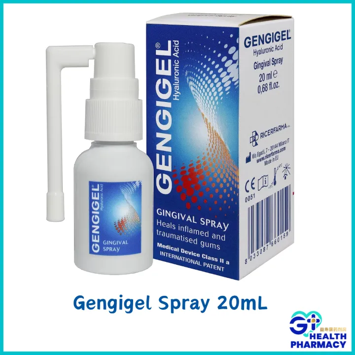Gengigel Hyaluronic Acid Gingival Spray 20ml Sore Gums Mouth Ulcers ...