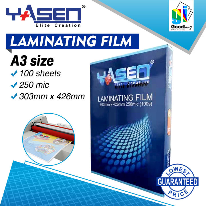 Yasen Laminating Film A3 size 250 Microns 100 sheets per ream | Lazada PH