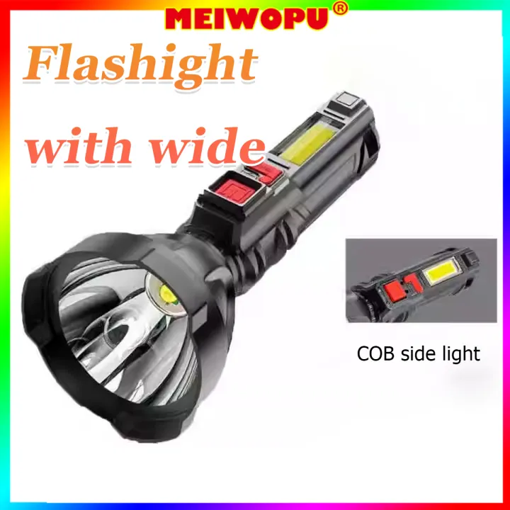 LED Strong Light Flashlight Charging Portable COB Camping Flood Light ...