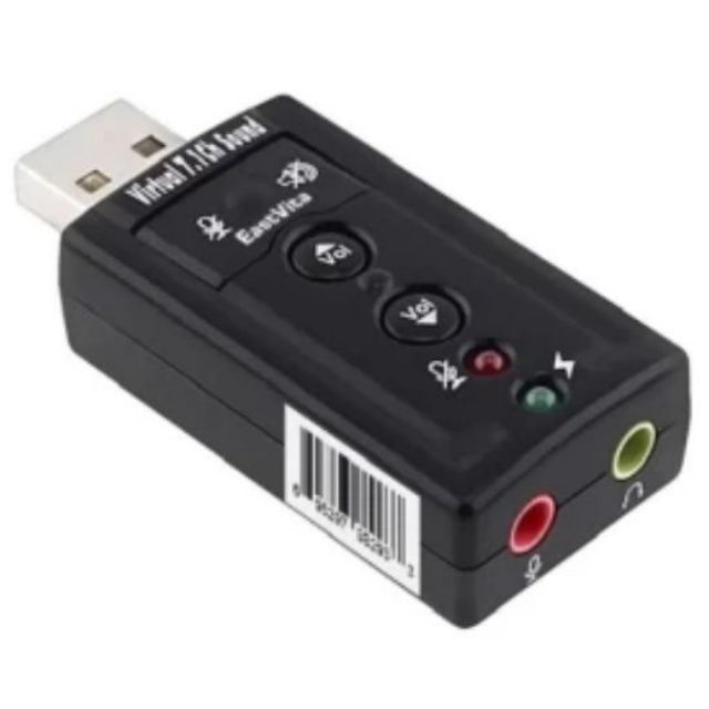 Portable USB 2.0 External Sound Card Virtual 7.1 Channel Stereo Audio ...