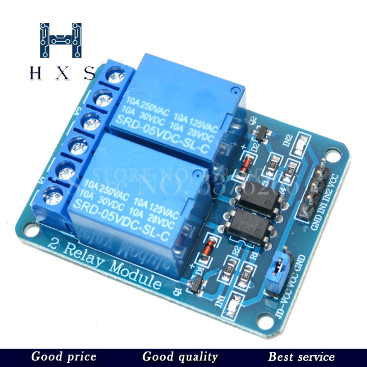 yingke 5v 2 Channel Relay Module Low Level Triggered 2-Way 2ch Relay Module With Optocoupler ...