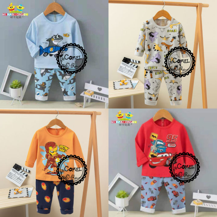 Comel McQueen Shark Dinosaur Iron Hero Sleepwear | Lazada