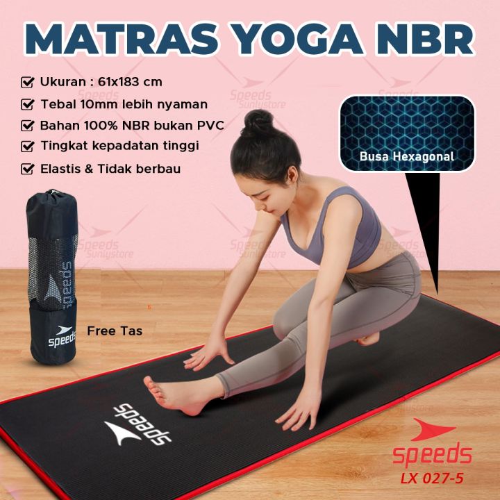 SPEEDS Matras Yoga Mat NBR Karpet Spons Tikar Alas Olahraga Senam ...