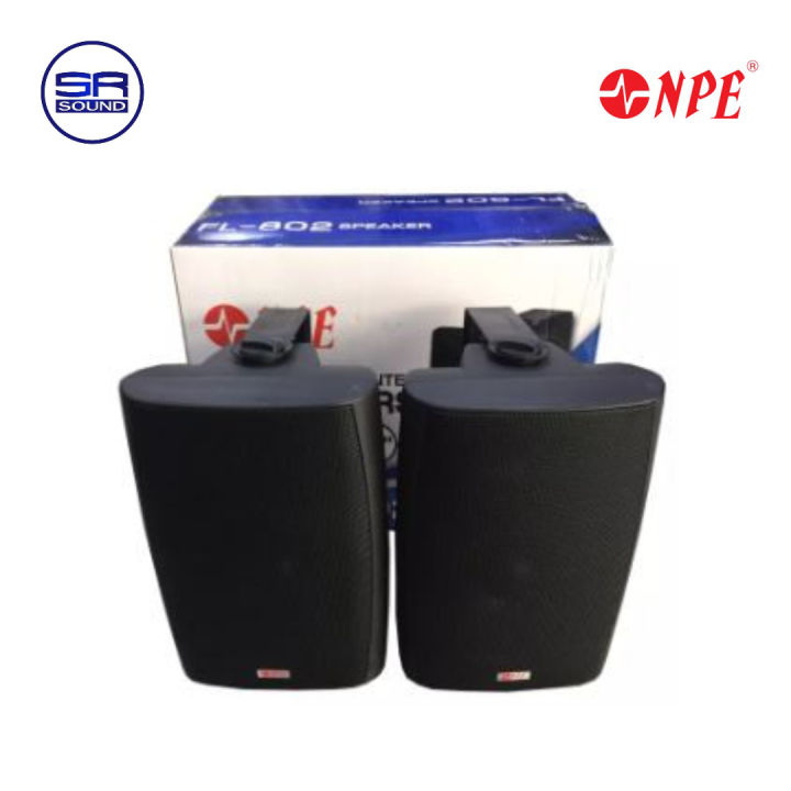 NPE FL-802 ตู้ลำโพง สีดำ ลำโพงติดผนัง พร้อมขาแขวน ลำโพงแขวน 8 นิ้ว ลำโพง ติดผนัง /ราคาต่อ 1คู่ 2 ...