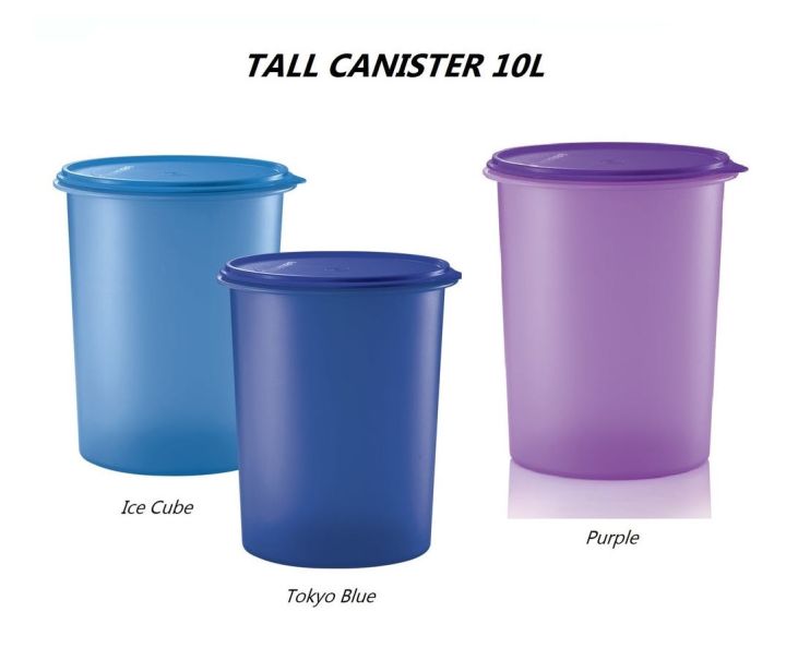 4 Colour X Tupperware Giant Tall Canister 1x10L normal Airtight ...