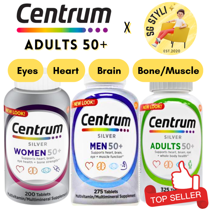 Centrum Silver Women/Men/Adults 50+ Multivitamins 200/275/325 Tabs [FOR ...