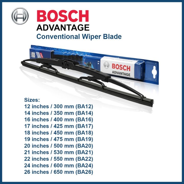 Bosch Advantage Wiper Set (2pcs) for Toyota Vios (From Year 2007 to ...