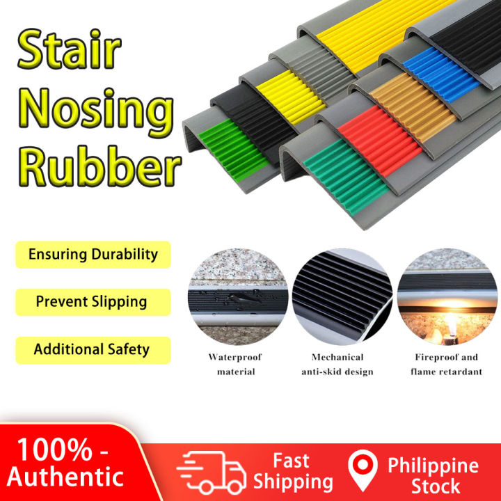 2.5M Long Stair Nosing Rubber Anti-Slip Waterproof Fireproof Self ...