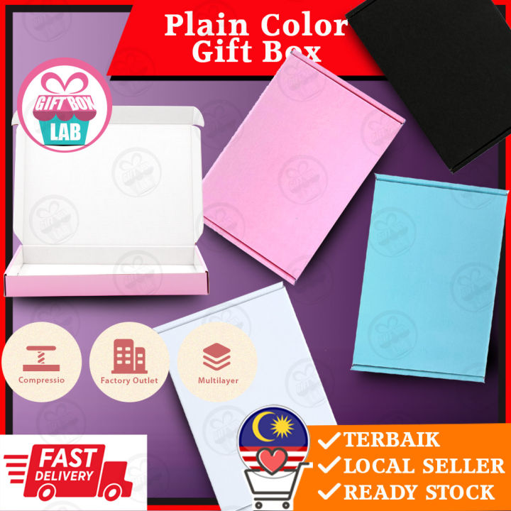 Ready Stock!! Plain Colour Gift Box Craft Paper Box Pizza Box Carton ...