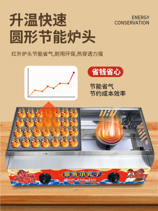 Octopus small ball machine commercial stall gas octopus burning machine ...