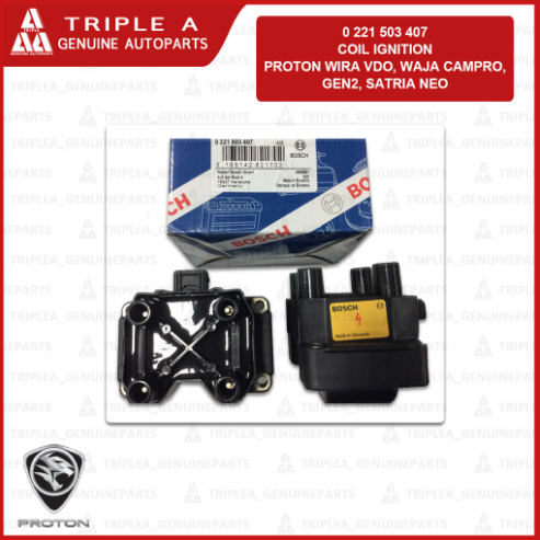 [ TRIPLE A ] PW550619 Bosch Coil Ignition Proton Waja Campro Wira VDO ...