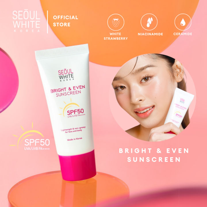 Seoul White Korea Bright Even Sunscreen SPF50+ UVAUVB PA++++ 30ML ...