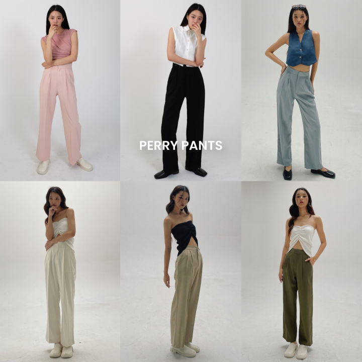 TOPLIST Perry pants กางเกงขายาว จีบหน้า2จีบ สาวๆสะโพกใหญ่ใส่ได้ค่ะ ...
