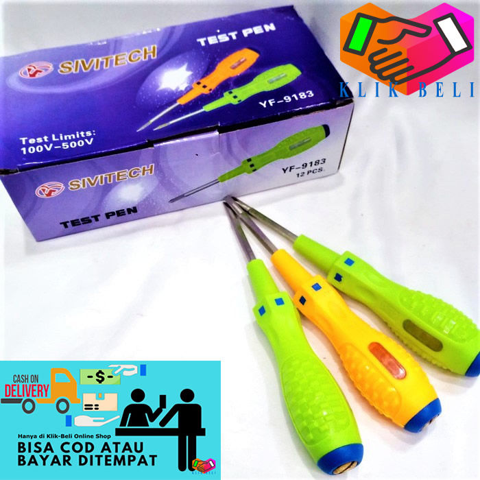 Klik-Beli Obeng Tespen Listrik Test Pen AC Plus Minus Bolak Balik ...