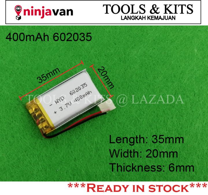 3.7V 400mAh 602035 Lipo Battery Rechargeable Battery for Kids Smart ...