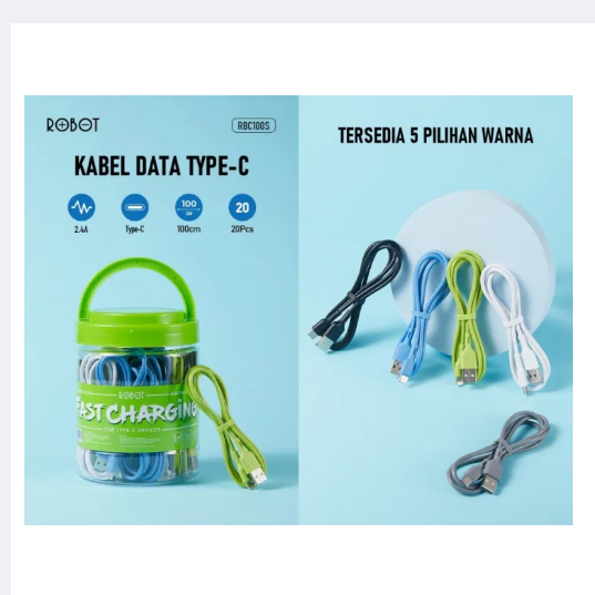 KABEL DATA ROBOT TYPE-C USB RBC100S 2.0A FAST CHARGING DATA CABLE ...