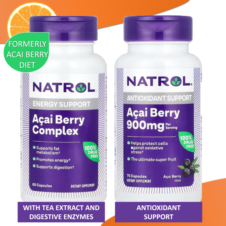 Natrol Acai Berry Complex Energy Support 60 Capsules / Antioxidant ...