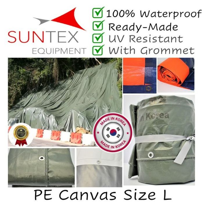 PE Canvas Size L Blue Orange Ready Made 100% Made in Korea PE Tarpaulin ...
