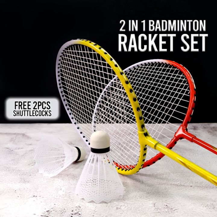 VC Art Badminton Racket Twin Pack Set Free Shuttlecock + Carry Bag ...