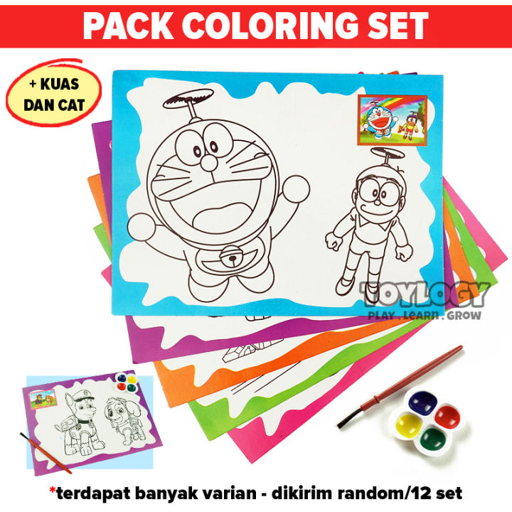 Paket Mainan Edukasi Anak Mewarnai Melukis Cat Air Pack Painting ...
