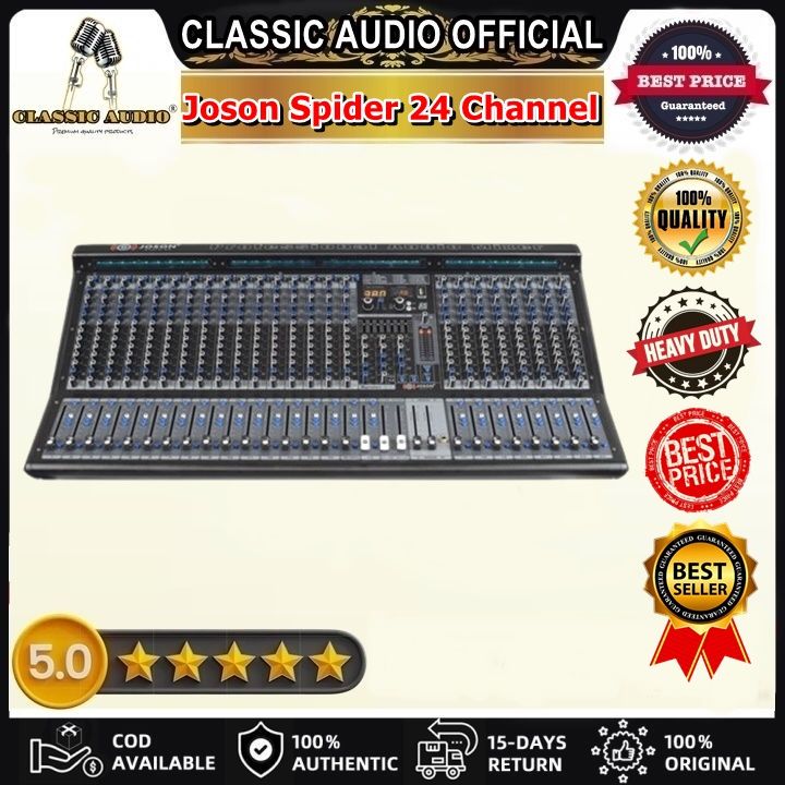Joson Spider 24 Channel By Classic Audio- Professional Audio Mixer with ...