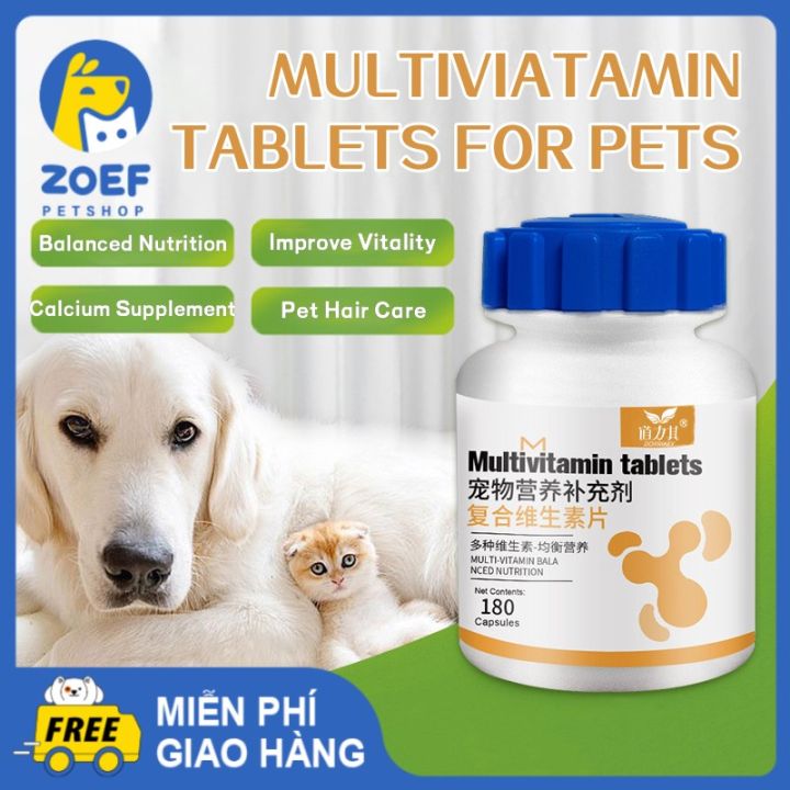 ZOEF Pet Multivitamin Tablets 180 Viên Nang Chó Vẻ Đẹp Tóc Viên Nén Mèo ...