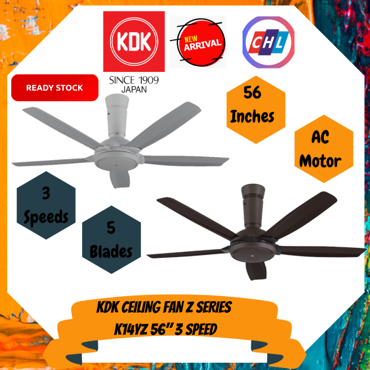 KDK CEILING FAN Z SERIES K14YZ 56" 3 SPEED [READY STOCK] | Lazada