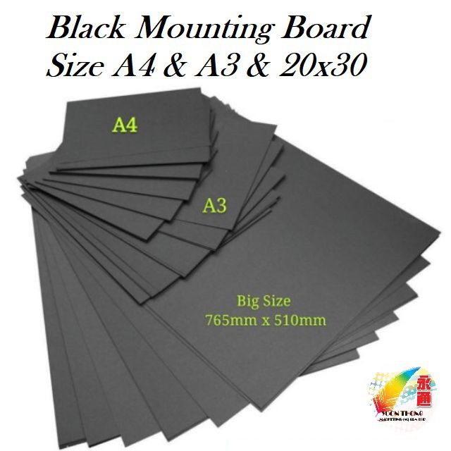Black Mounting Board Size A4 & A3 & 20x30 | Lazada