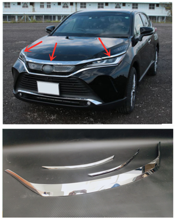 Toyota Harrier XU80 2020 FRONT BONNET WING LINING MOULDING ABS CHROME ...