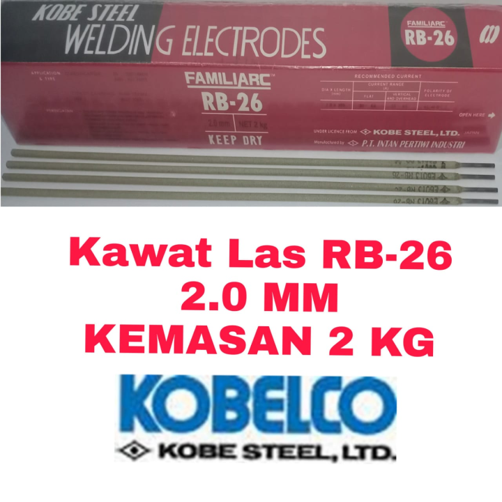Kawat Las Kobe RB 26 2.0 mm (2 KG) / KOBELCO kawat las 2mm 2 mm RB26 kemasan 2kg | Lazada Indonesia