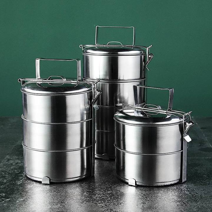 Stainless Steel Food Carrier Tiffin Lunch Box Mangkuk Tingkat Nasi 12cm ...