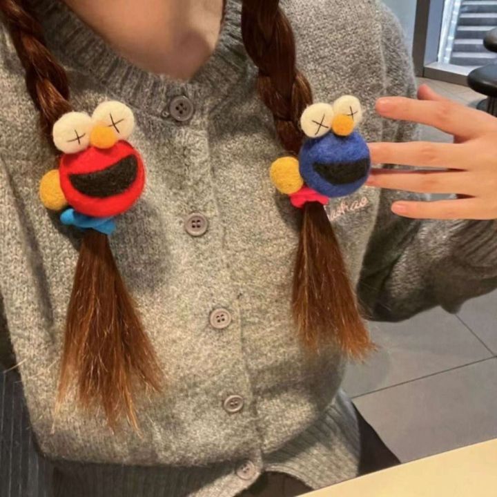 VBBN รู้สึกเหมือนอยู่ เชือกผมตุ๊กตาการ์ตูน บิ๊กอายส์ หน้ายิ้ม แหวนผม ...