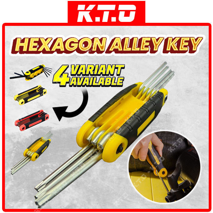 Hex Torx Foldable Allen Key Set Hexagon Key Torx Key Wrench Tools Kit ...