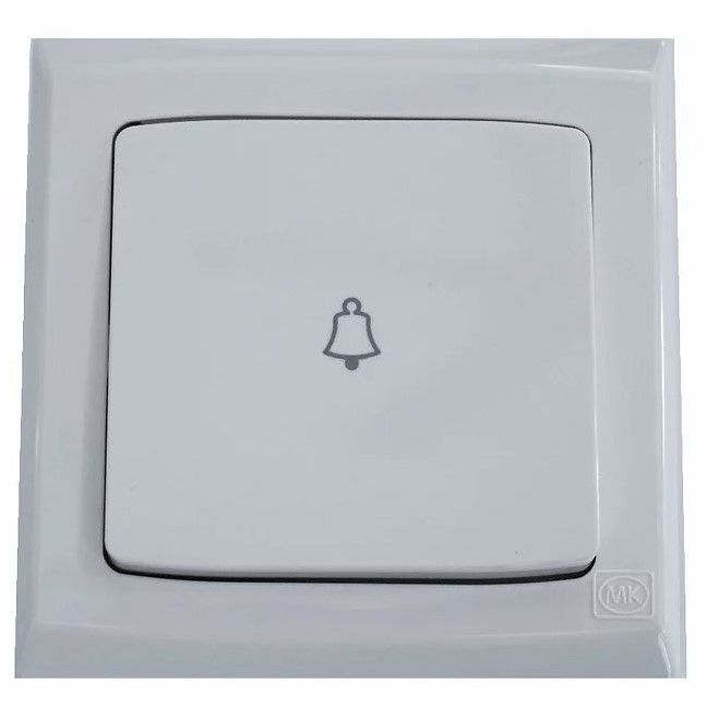MK Electric S4778B WHI 1 gang 10A 1 way push switch with ‘BELL’ symbol ...