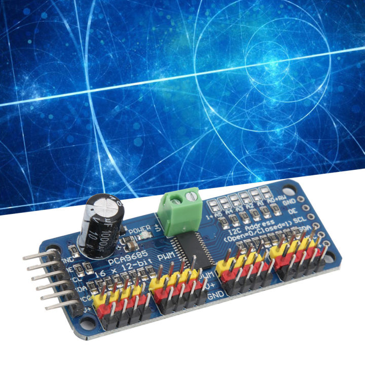 16-Channel PWM Servo Motor Drive Board Module IIC Interface PCA9685 for Robotics Enthusiasts ...