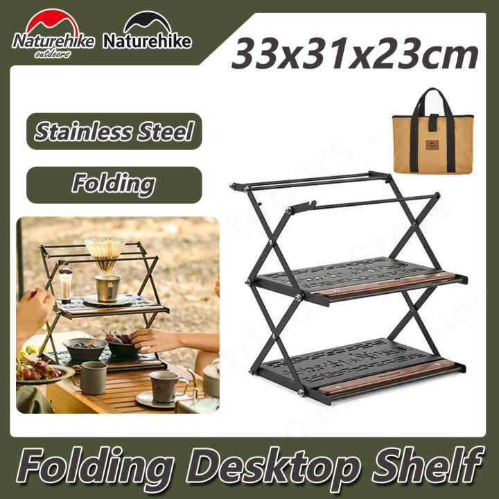 Naturehike Folding Desktop Shelf Double Tableware Storage Rack Glamping ...