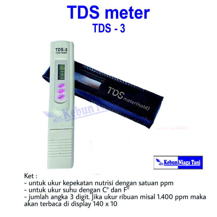 TDS-3 meter - Total Dissolved Solids (TDS) meter - Kebun | Lazada Indonesia