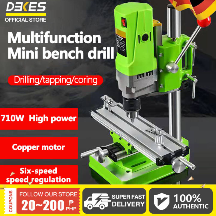 【New arrived】DEKES 220V 710W Mini Drill Press Table Workbench Compact ...