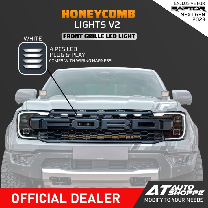 Raptor Honeycomb V2 Grille Led Light (White) For Ford Ranger Raptor 3.0 ...