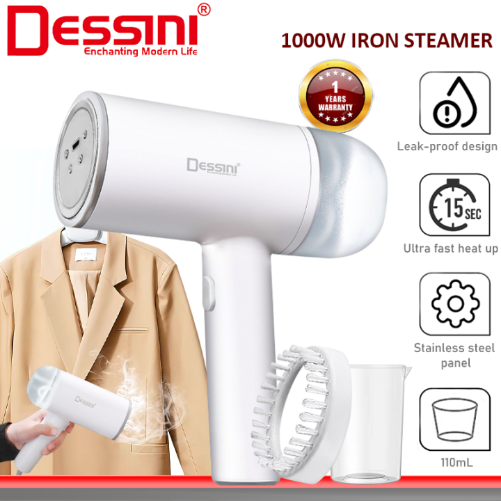 DESSINI ITALY 1000W Electric Ceramic Soleplate Garment Steam Iron ...