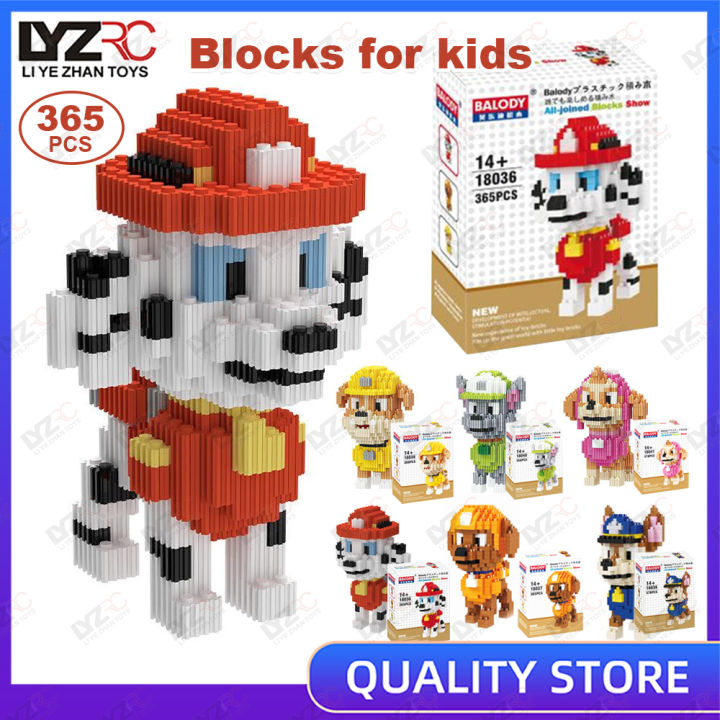LYZRC 368Pcs Paw Patrol Mini Building Block Toys for Kids Diamond Small ...