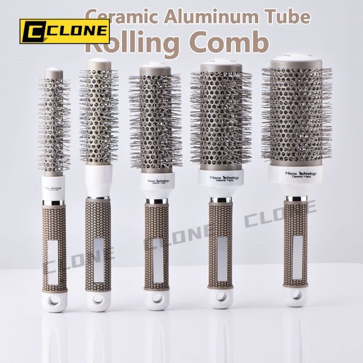 Curly hair roller round comb hair salon Ceramic aluminum Tube blow hair ...