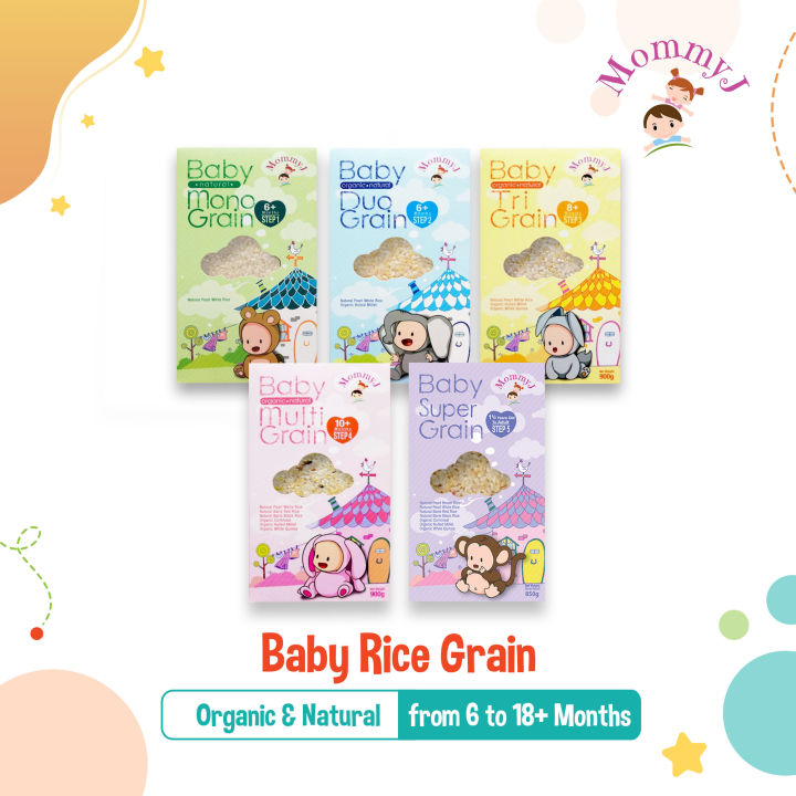 MommyJ Baby Rice Grain from 6M to 15M+, 5 Steps (Mono-Grain, Duo-Grain ...