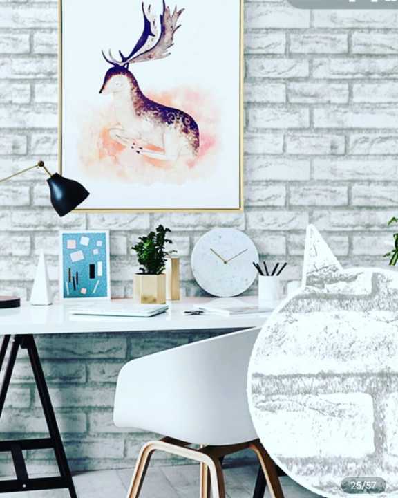 Wallpaper Dinding Bata Putih Batako 9m s/d 10m x 45cm | Lazada Indonesia