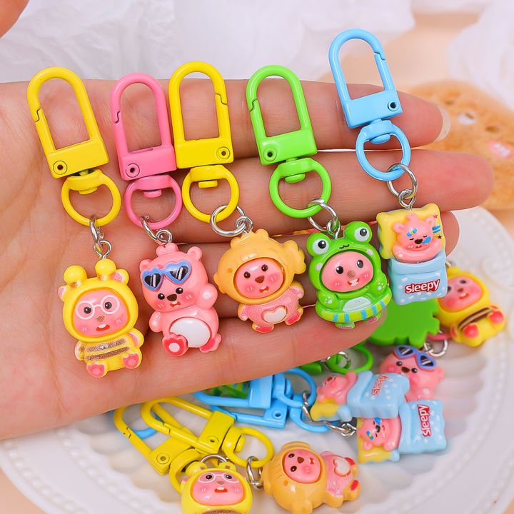 Cute Loopy Keychain Cartoon Resin Beaver Keychain Girl Gift Bag Pendant ...