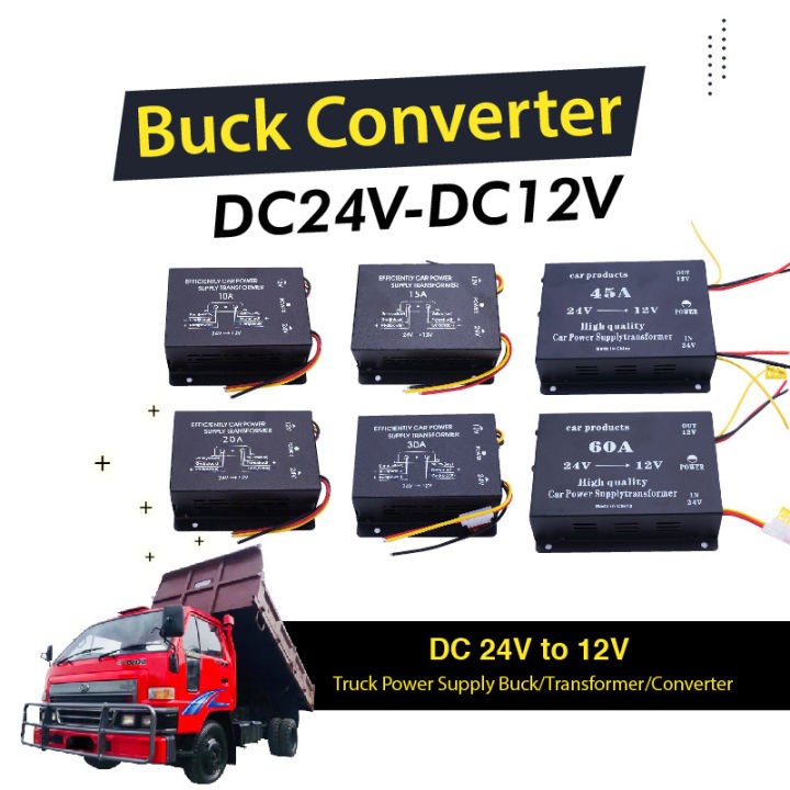 24V to 12V Car DC Power Electric Buck Transformer Converter Adapter 10A 15A 20A 30A 45A 60A ...